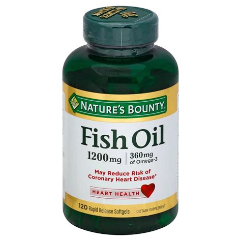 Nature Bounty Fish Oil 1200mg Omega 3 360mg 120 Sofrgels Amazon In