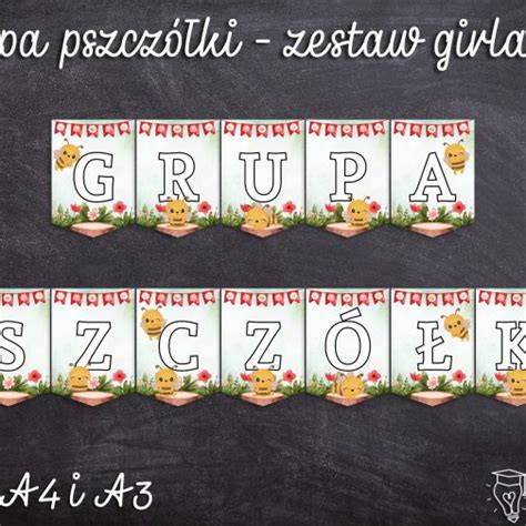 Pszczółki wersja 2 dekoracja na drzwi lub tablicę EduPassion