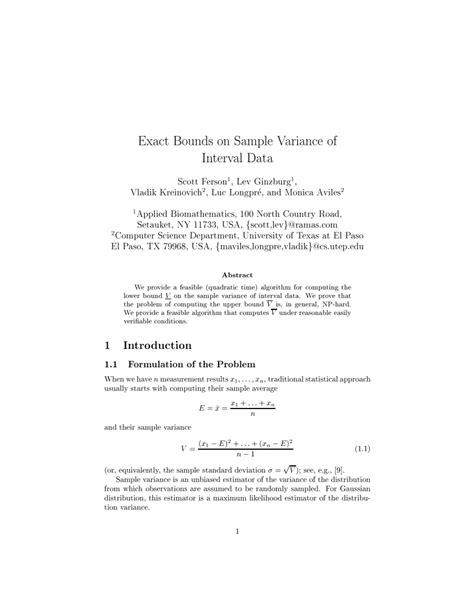 pdf exact bounds on sample variance of interval data