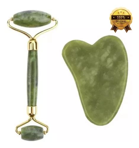 Kit Massageador Facial Pedra Jade Anti Sinais Placa Gua Sha Mercadolivre