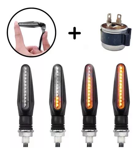Kit Piscas Slim Moto Seta Led Sequencial Universal Rele