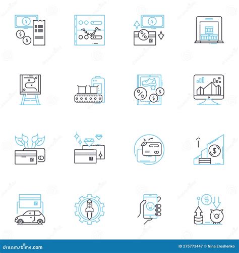 Financial Returns Linear Icons Set Profitability Roi Yield Earnings