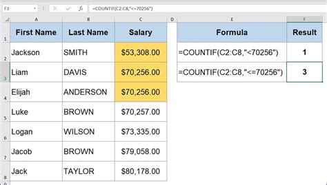 How To Count Cells With Values Less Than Or Equal To ExcelNotes