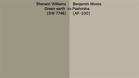 Sherwin Williams Green Earth SW 7748 Vs Benjamin Moore Pashmina AF