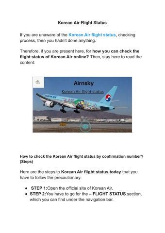 How Do We Know Korean Air Flight Status By Jenniferusa Issuu
