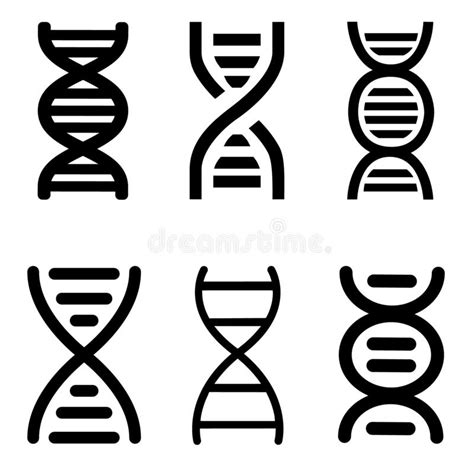 DNA Vector Icons Set DNA Icon Chromosome Abstract Strand Illustration