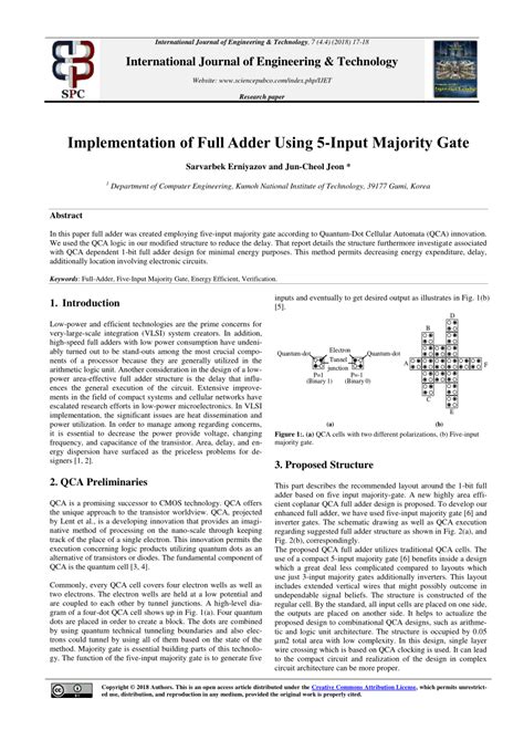 pdf implementation of full adder using 5 input majority gate