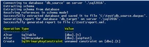 sql database schema synchronization via sqlpackage exe and powershell