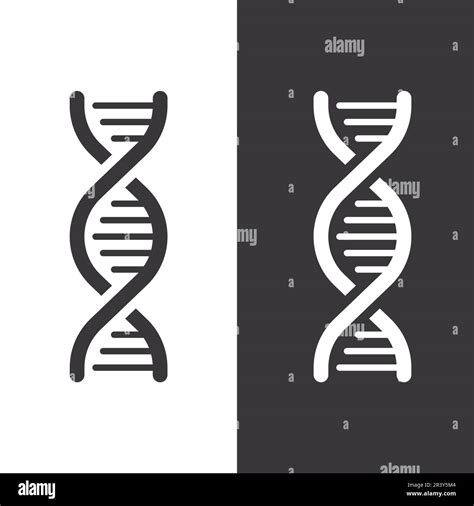 DNA Simple Icon Research Or Test Doctor Examines Human DNA Genetic