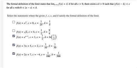 answered the formal definition of the limit… bartleby