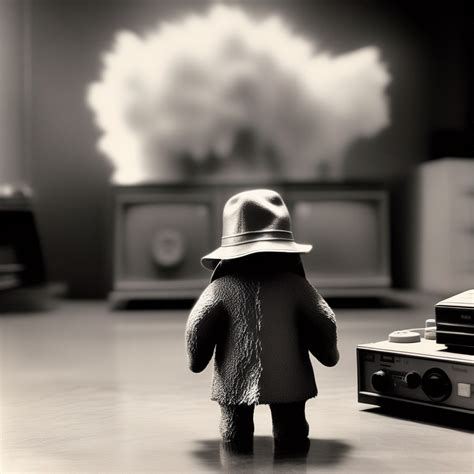 Krea Ai Paddington Bear In Front Of Of Nuclear Explosion