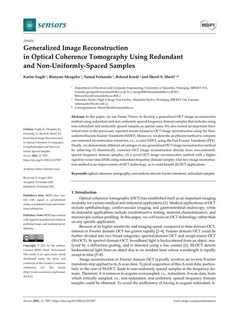 pdf generalized image reconstruction in optical coherence tomography using redundant and non