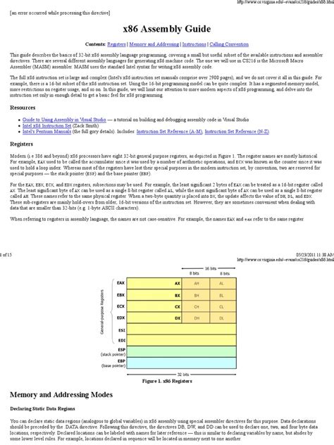x86 assembly guide pdf subroutine instruction set