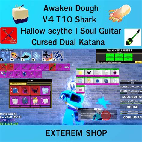 Blox Fruit Account Lv Max Shark V Tier Awaken Dough