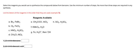 Solved Select The Reagents You Would Use To Synthesize The Chegg