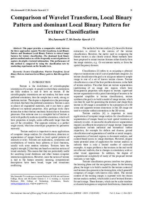 pdf comparison of wavelet transform local binary pattern and dominant local binary pattern