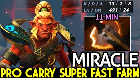MIRACLE Troll Warlord Super Fast Farm 11 Min Battle Fury Dota 2 YouTube
