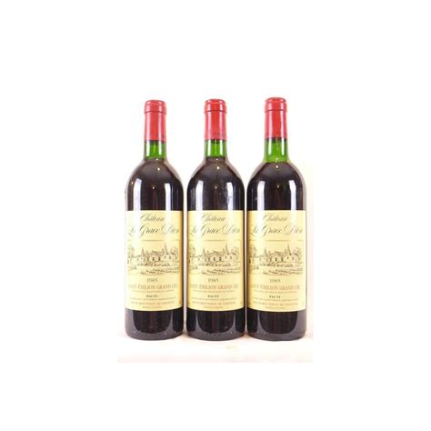 Saint émilion Château La Grace Dieu Rouge 1985 les 3 bouteilles de 75