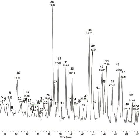 Total Ion Chromatogram TIC Of Compound Characterization In VBRB