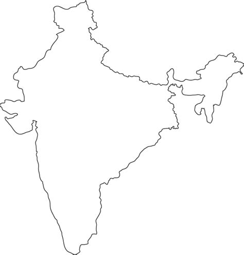 Political Map Of India Blank Printable Pdf