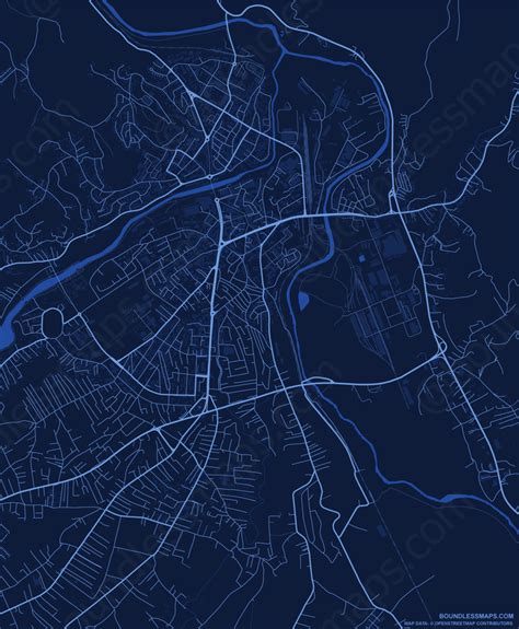 Mitrovica Dark Blue Vector Map Boundless Maps