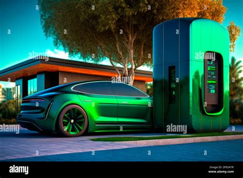 Neue elektrische Ladestation mit modernem Design а ein