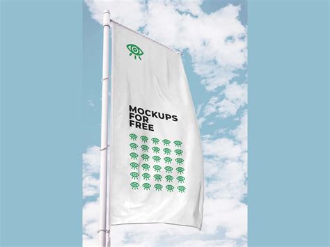 Free Vertical Flag Mockup Psd