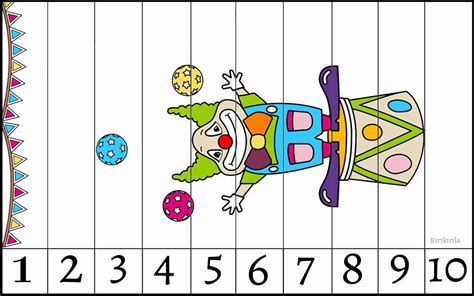 PUZZLE PALYAÇO SAYILAR ÇALIŞMA SAYFASI KIRTKIRTLA