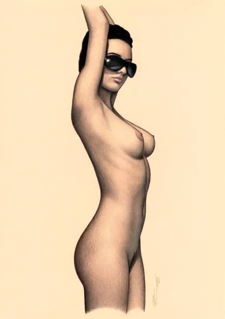 Female Nude Original Drawing Drawing Nude Woman Pin Up Naked Girl