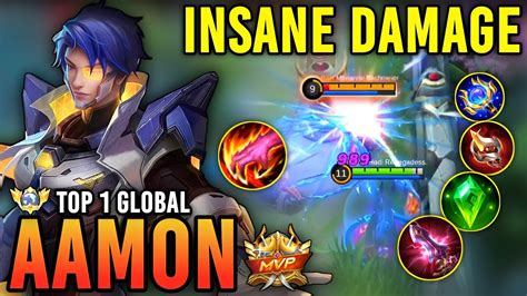 INSANE DAMAGE TOP 1 GLOBAL AAMON BEST BUILD AND EMBLEM 2023 AAMON
