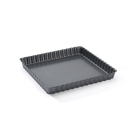 Moule à tarte carré à fond amovible acier antiadhésif acier revetu