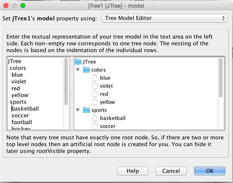 java how can i set a jtree model using an indentation based text stack overflow