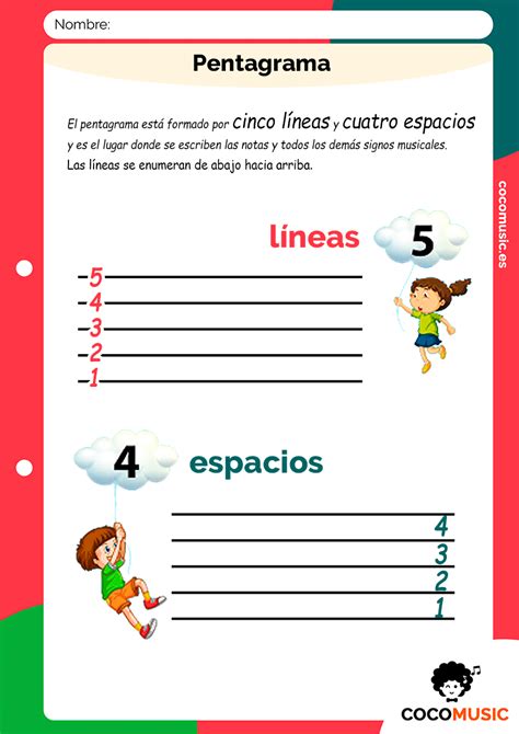 Ficha Pentagrama Para Primaria Enseñanza Musical Educacion Musical Actividades De Educación