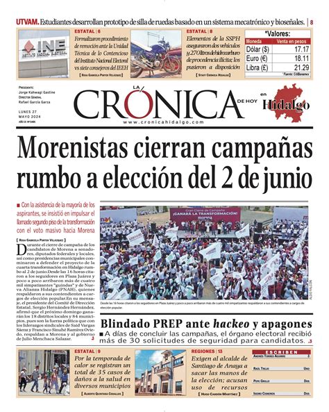La Crónica de Hoy en Hidalgo 31 05 2024