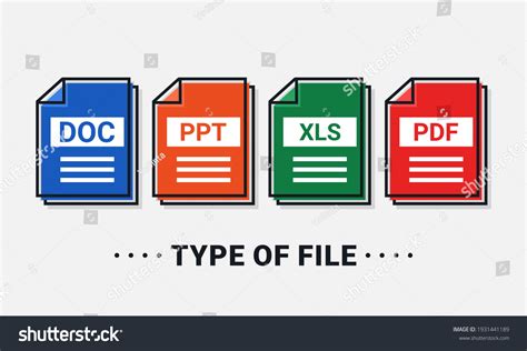 set file type format extension documents stock vector royalty free 1931441189 shutterstock