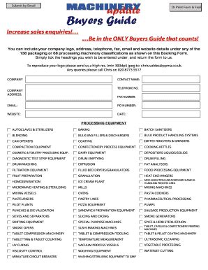 Fillable Online Buyers Guide Form Process Packagingpdf Fax Email Print