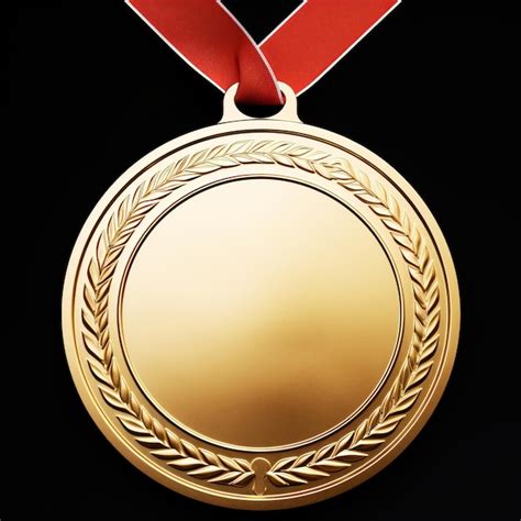 Medalha De Ouro Em Ia Generativa De Fundo Preto Foto Premium