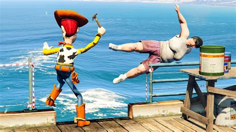 Gta Water Ragdolls Woody Jumps Fails Ep Euphoria Physics Funny