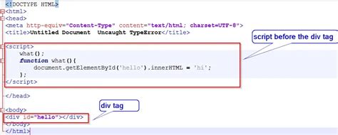Uncaught Typeerror Cannot Set Property Innerhtml Of Null