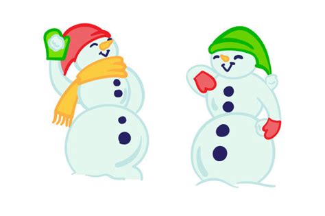 Snowmen Having A Snowball Fight SVG Cut File By Creative Fabrica Crafts