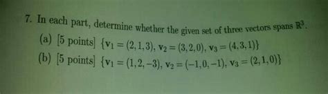 solved in each part determine whether the given set of
