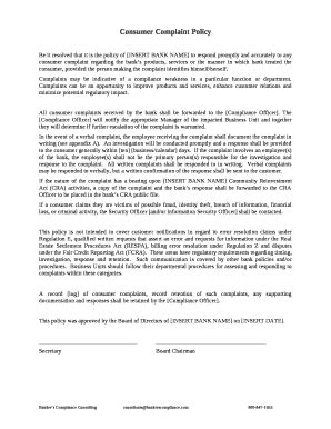 Complaints Policy Template Doc Template PdfFiller