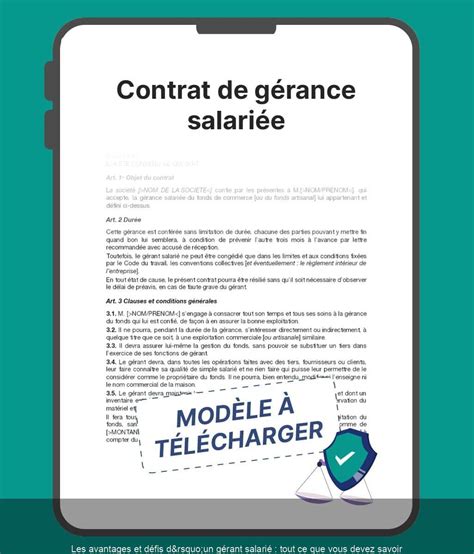 Le gérant salarié sarl Ce que vous devez savoir sur les avantages et