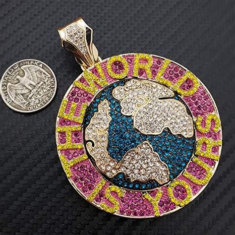 Amazon BLINGFACTORY Hip HOP ICED The World Is Yours LAB Diamond