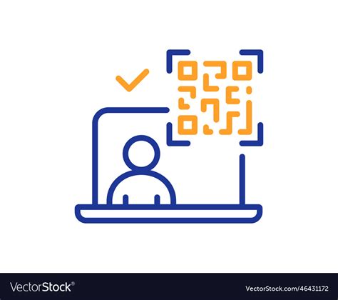 Qr Code Line Icon Scan Barcode Sign Royalty Free Vector