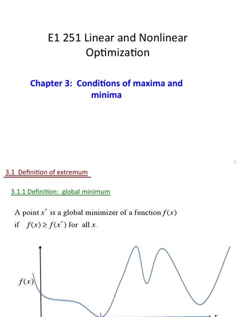 conditions for local minima and maxima in single variable optimization pdf maxima and minima