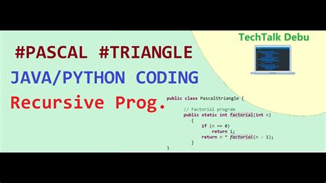 Pascal Triangle Recursive Program Pascal Triangle In Java And Python