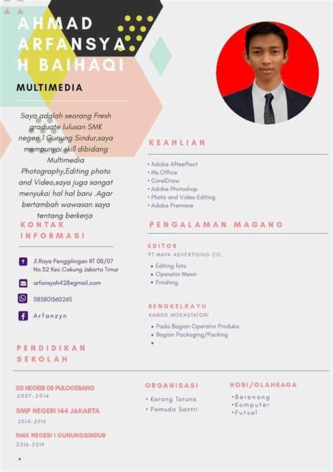 Detail Contoh Cv Curriculum Vitae Koleksi Nomer