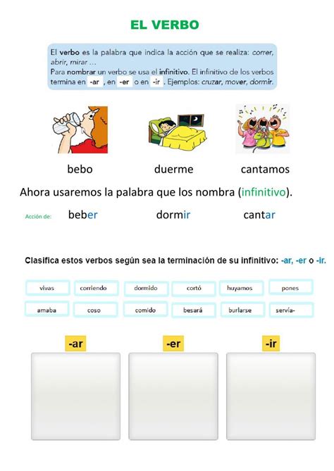Ficha Online De El Verbo Para Tercero De Primaria Puedes Hacer Los
