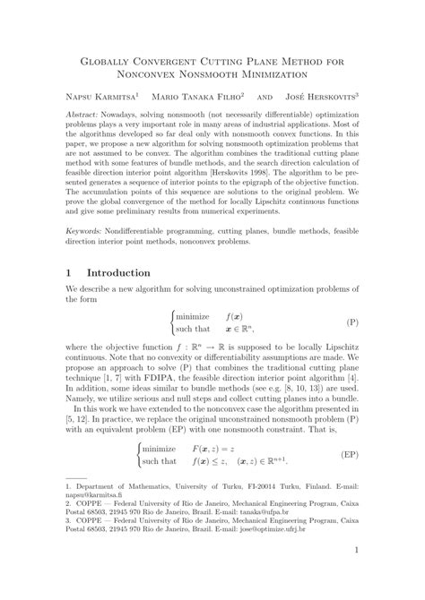 pdf globally convergent cutting plane method for nonconvex nonsmooth minimization